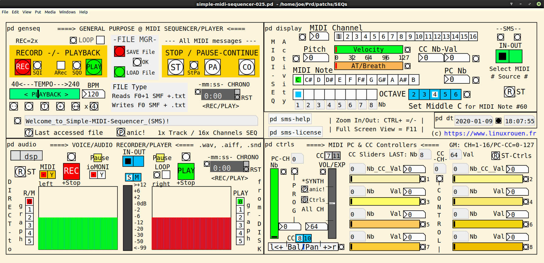 Simple MIDI Sequencer (SMS) v.0.2.5 with Audio capability (cross ...