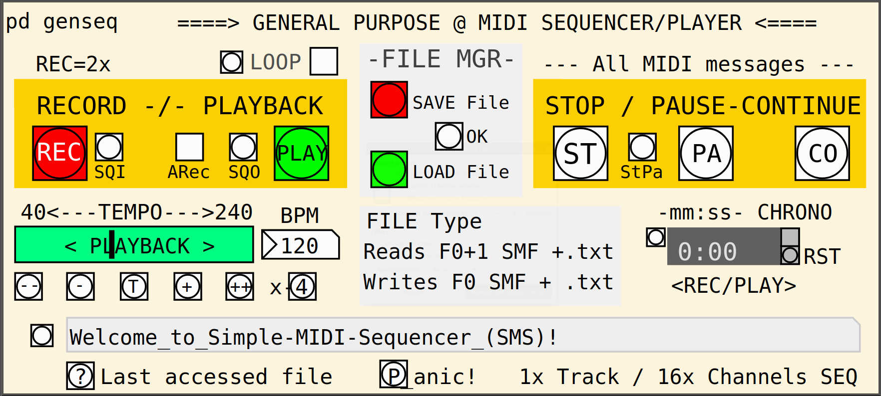 Simple Midi Sequencer Sms V025 With Audio Capability Cross